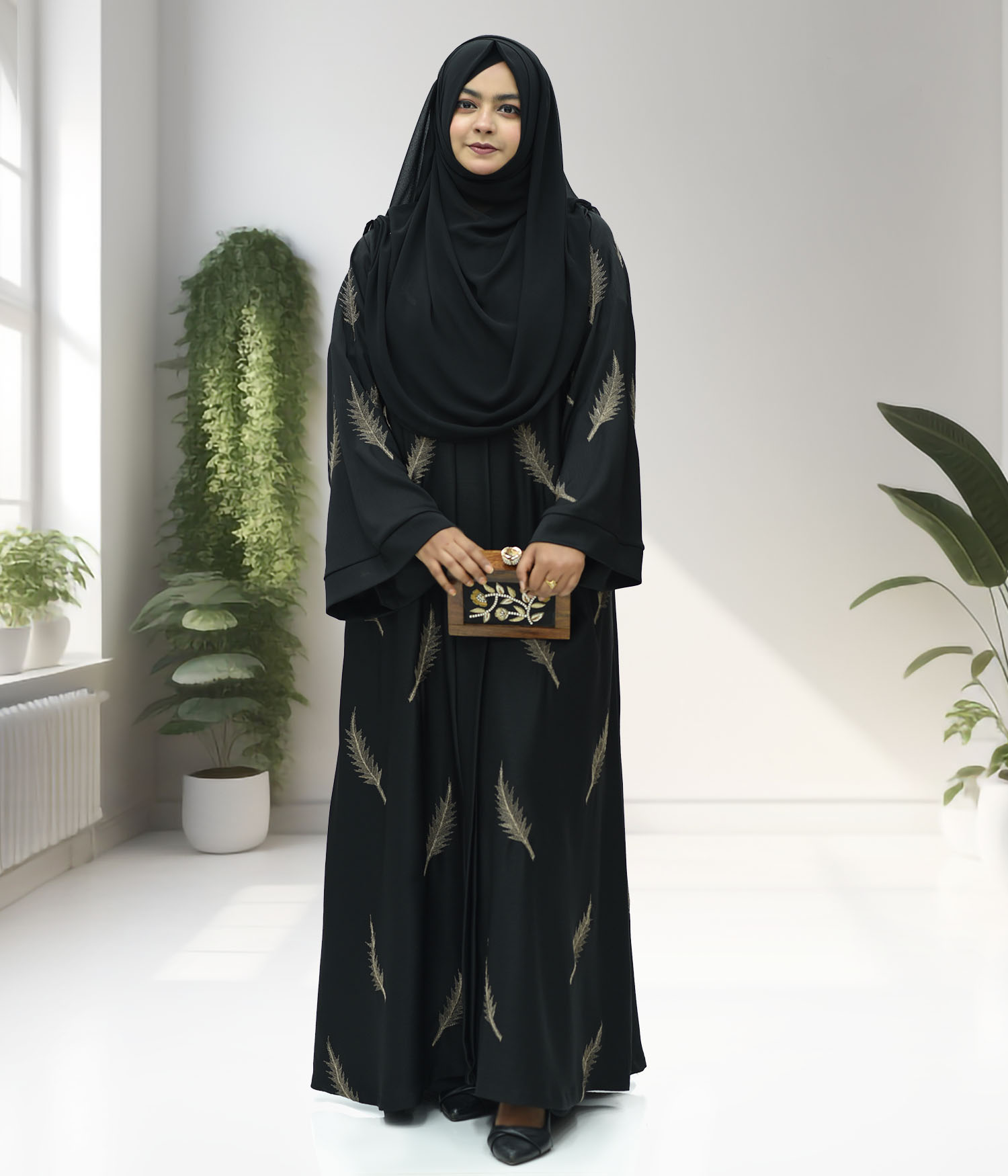 Dehra Embroidery Abaya